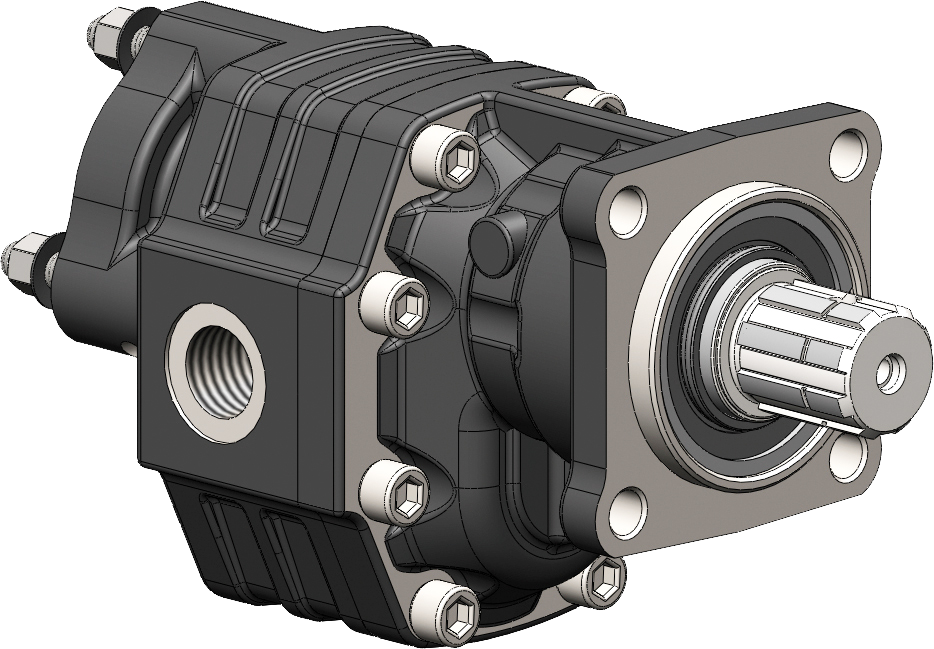 OMFB NPH Tandem Gear Pump 43cc ISO 4-Bolt - Left Hand Rotation (CCW ...